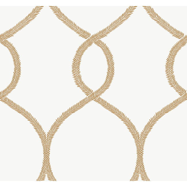 Laurel Leaf Ogee Gold Wallpaper by York Wall | Decorilla