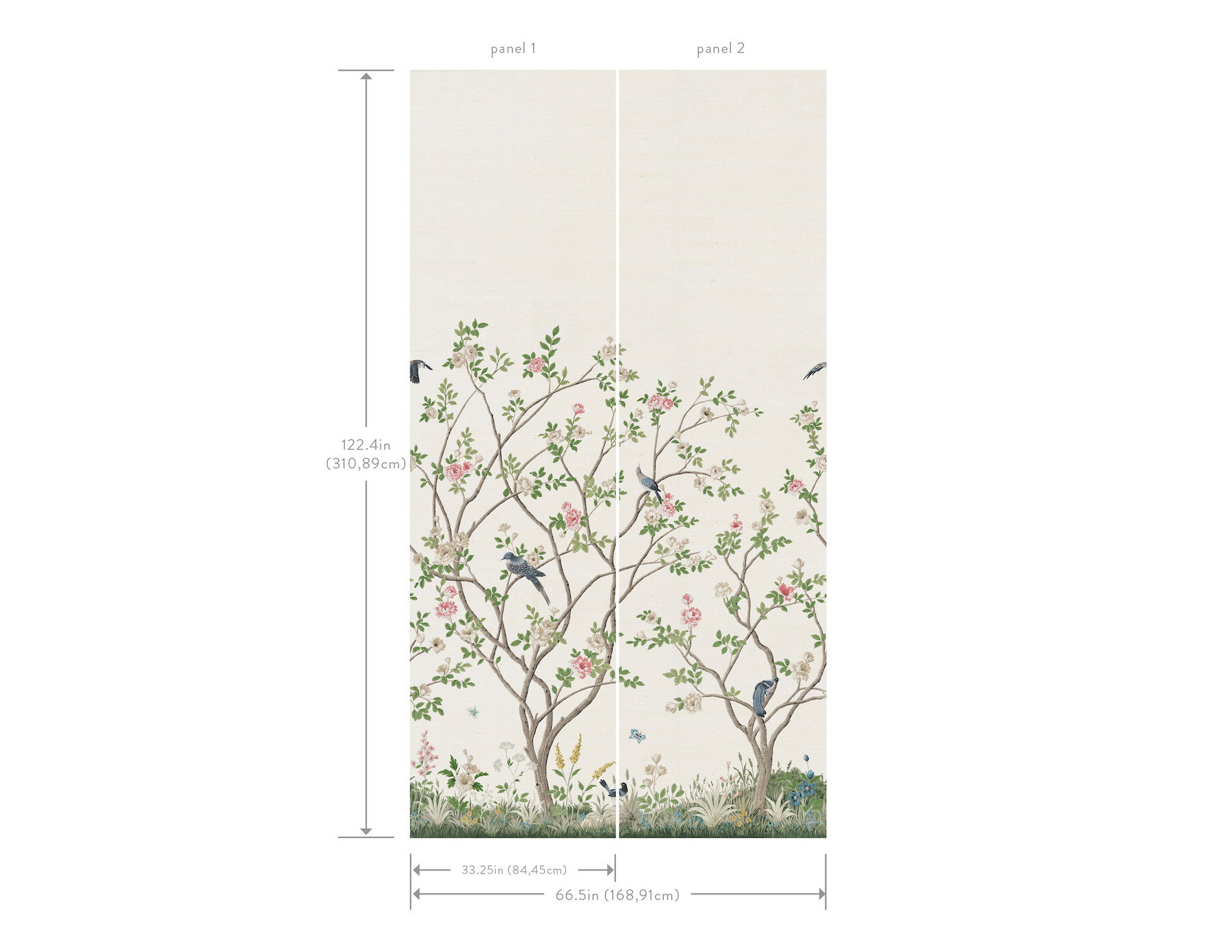 Lingering Garden White Wall Mural by York Wall | Decorilla