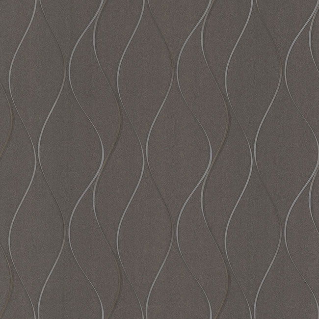 Wavy Stripe Black Metallic Wallpaper by York Wall | Decorilla