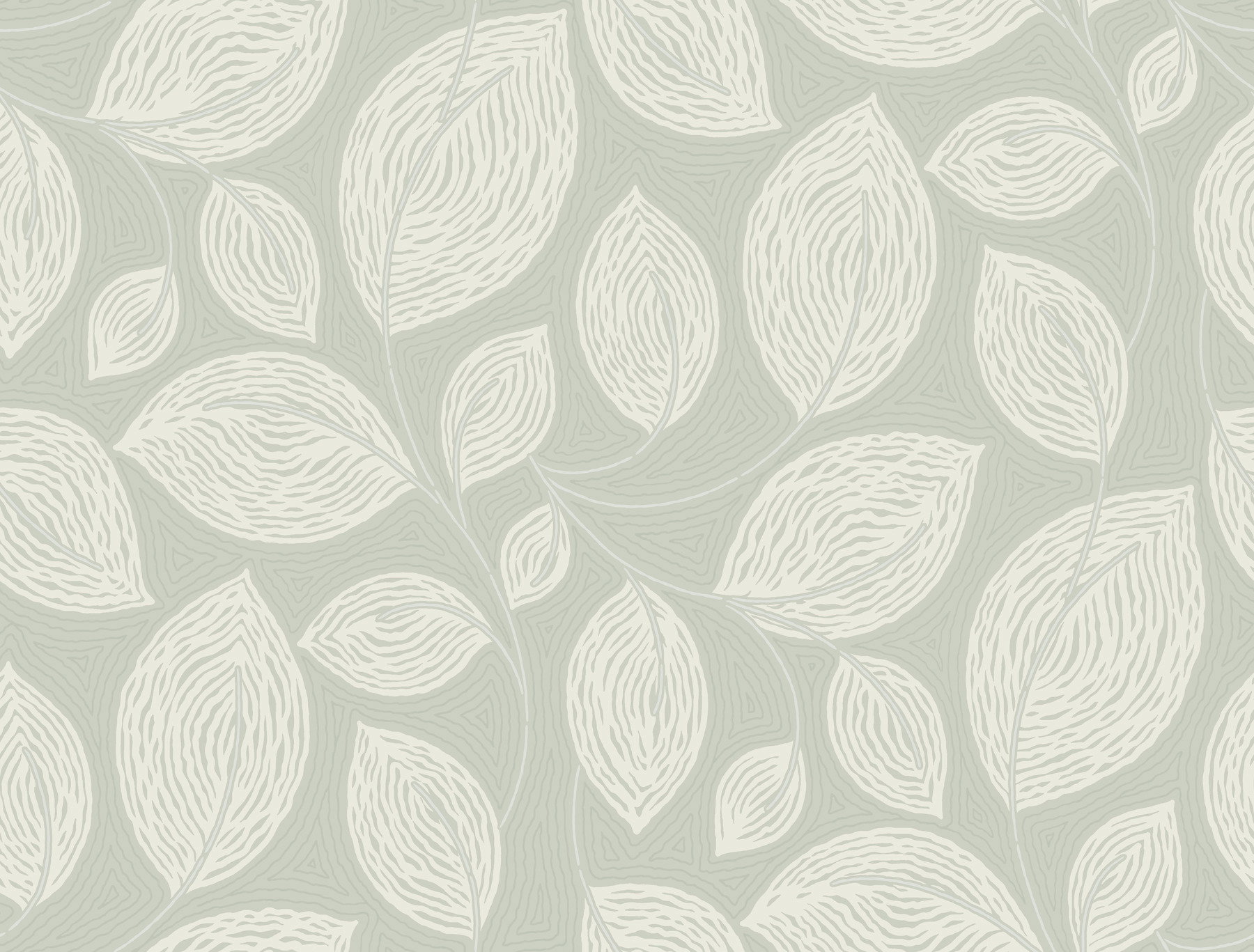 Contoured Leaves Green Wallpaper by York Wall | Decorilla