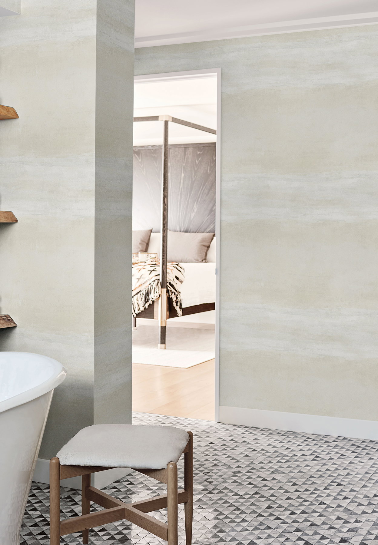Serene Reflection Natural Wallpaper by York Wall | Decorilla