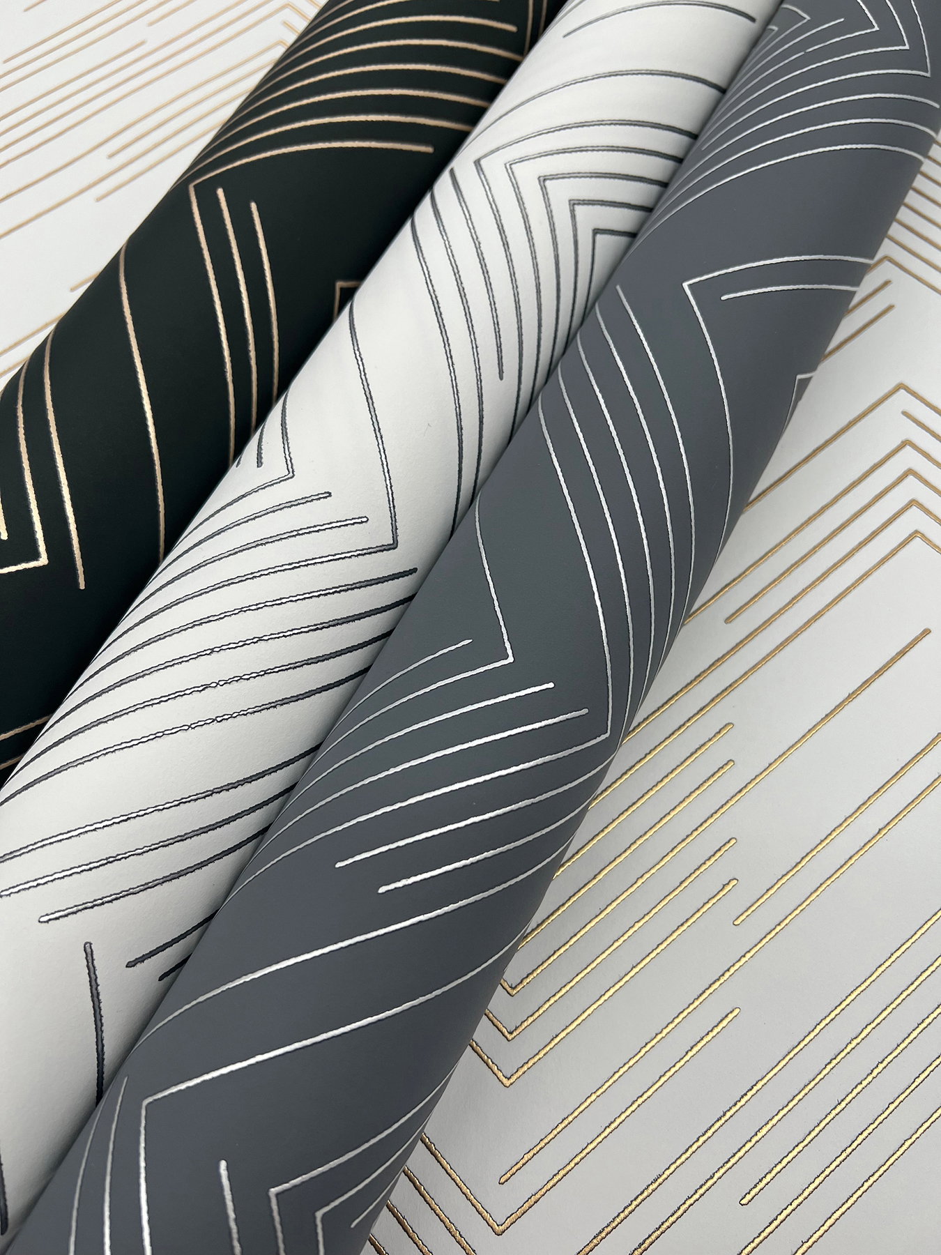 Polished Chevron Blue & Silver Wallpaper by York Wall | Decorilla