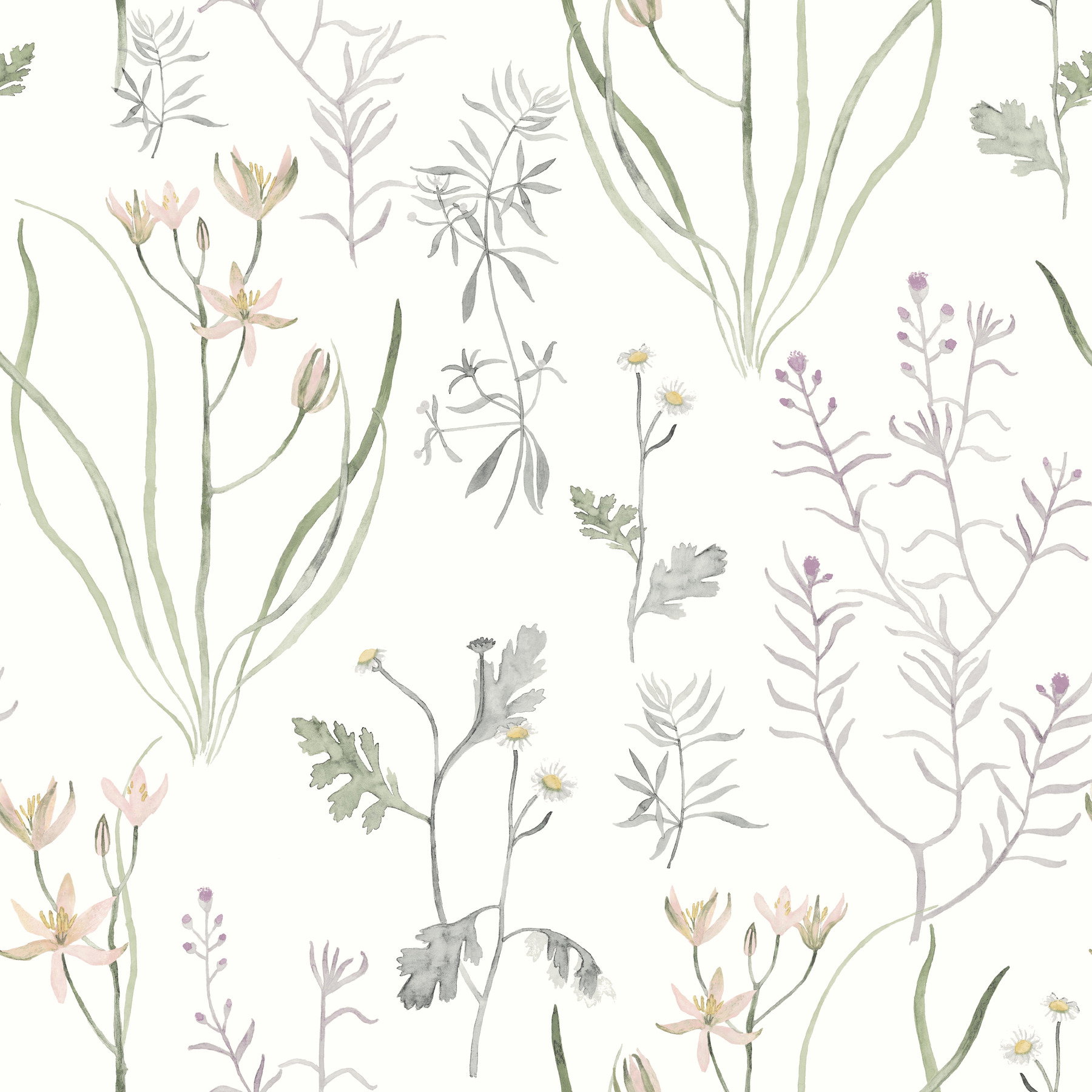 Alpine Botanical Lavender Peel & Stick Wallpaper by York Wall | Decorilla