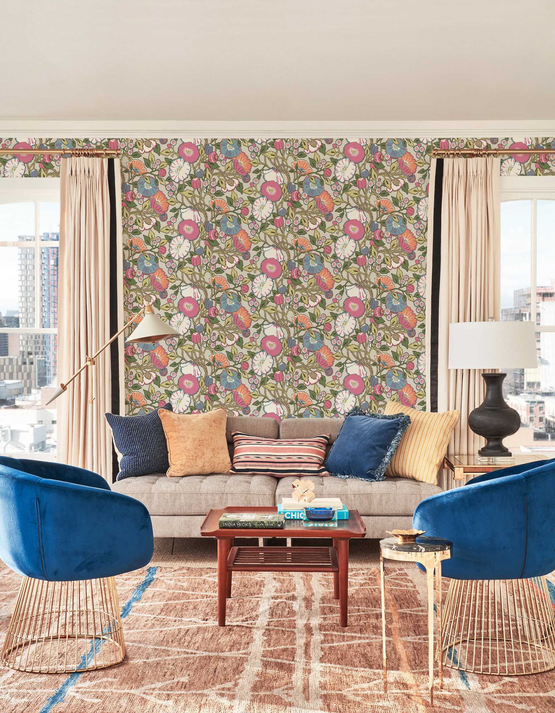 Purple Vincent Poppies Wallpaper by York Wall | Decorilla