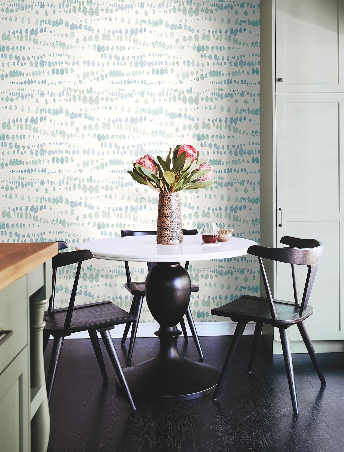 Dewdrops Blue Wallpaper by York Wall | Decorilla