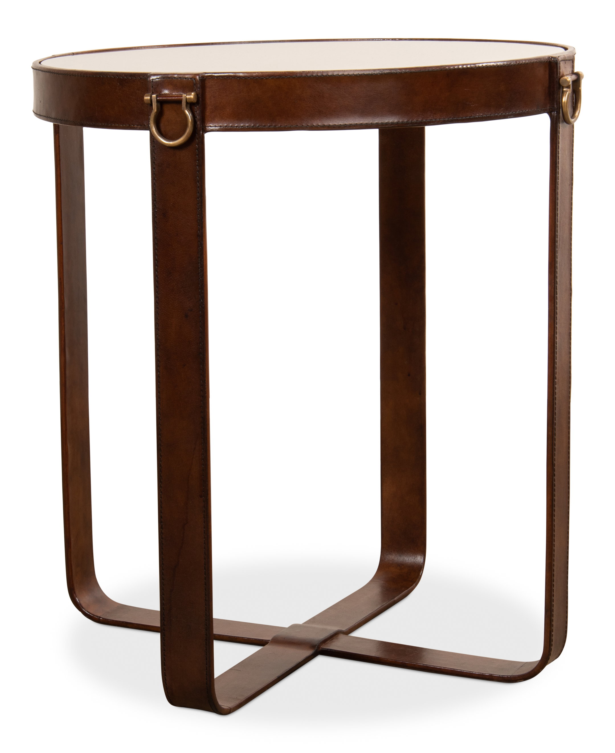 Leather Harness Table by Sarreid | Decorilla