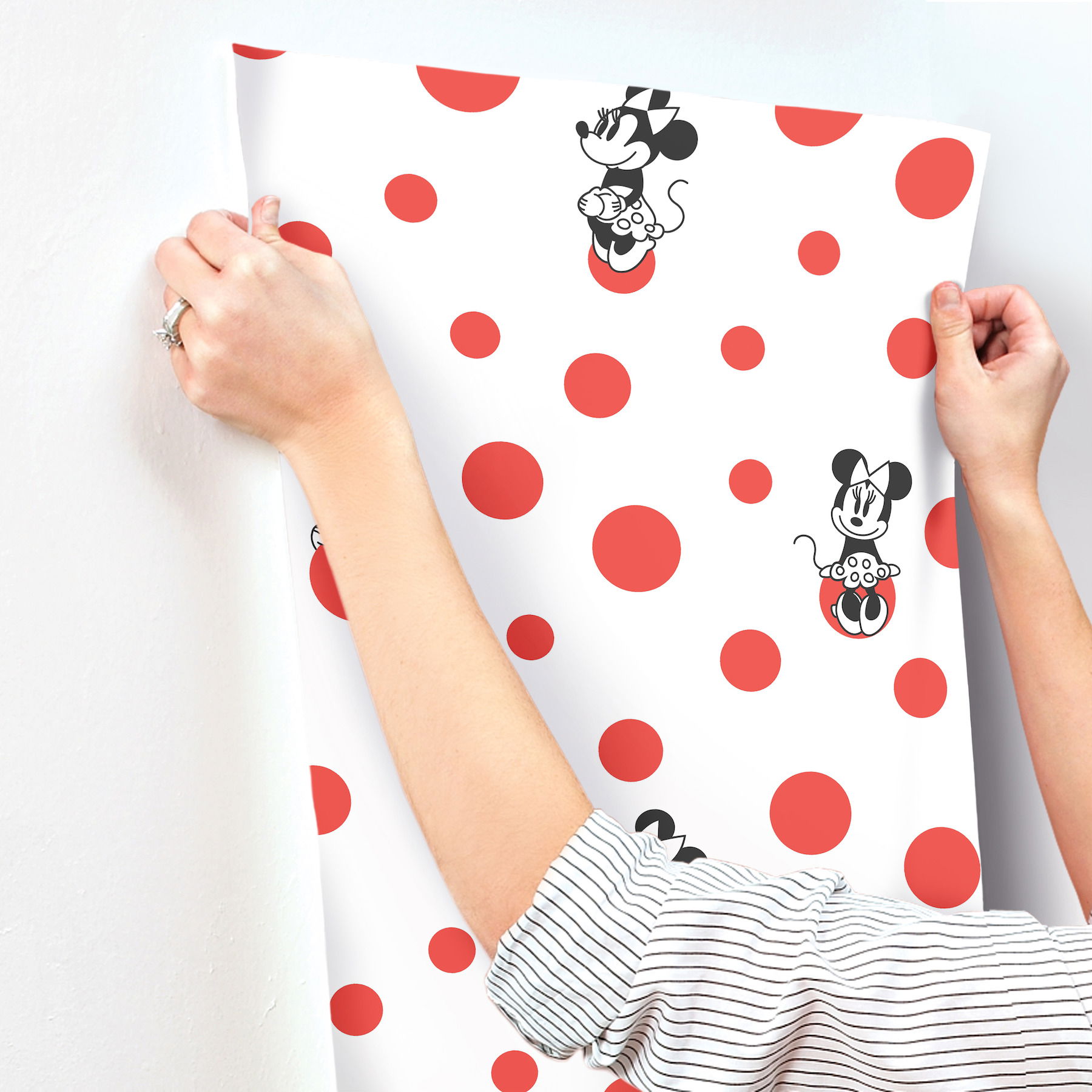 Disney Minnie Mouse Dots Red Wallpaper by York Wall | Decorilla
