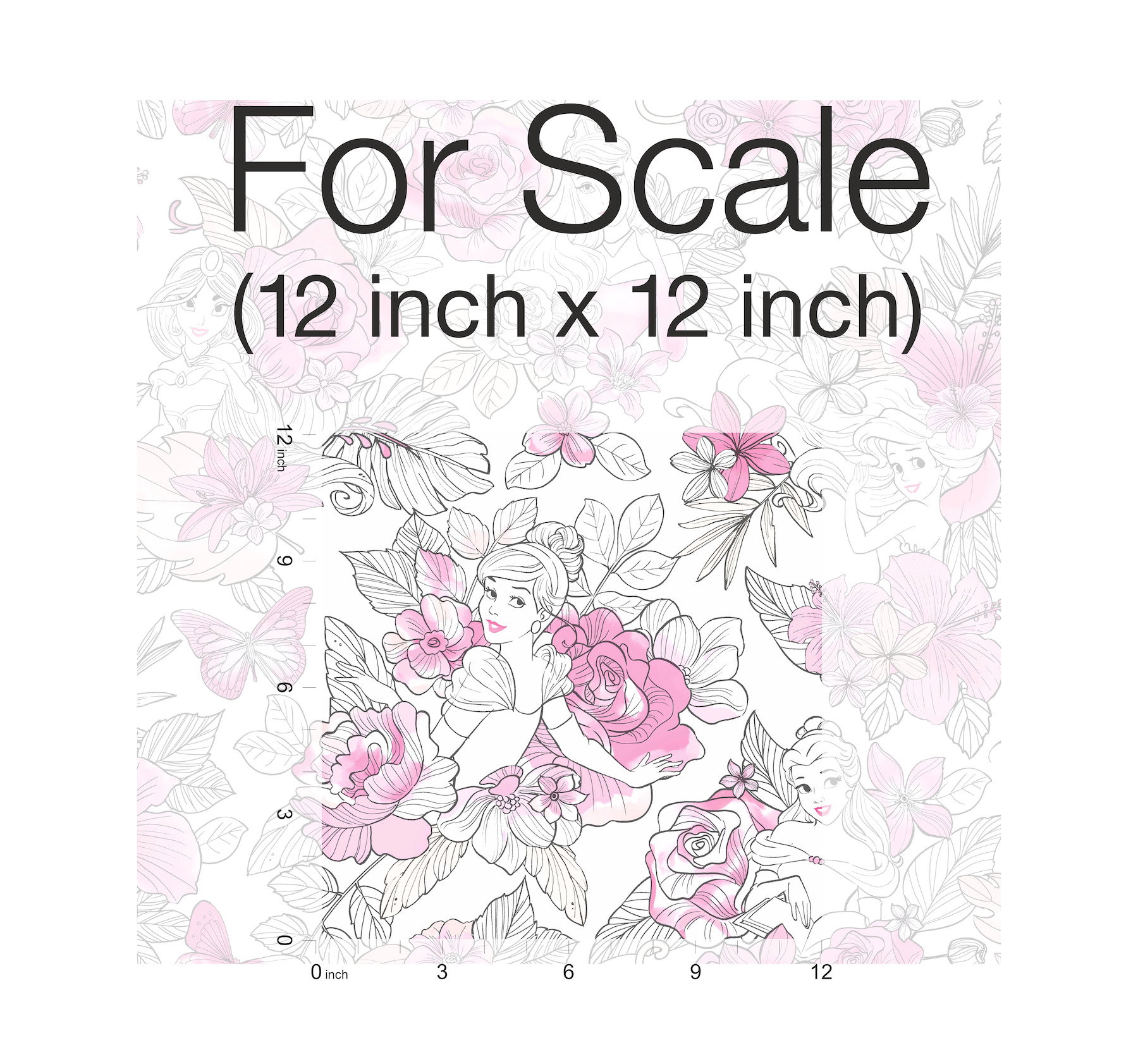 Disney Princess Royal Floral Magenta Wallpaper by York Wall | Decorilla