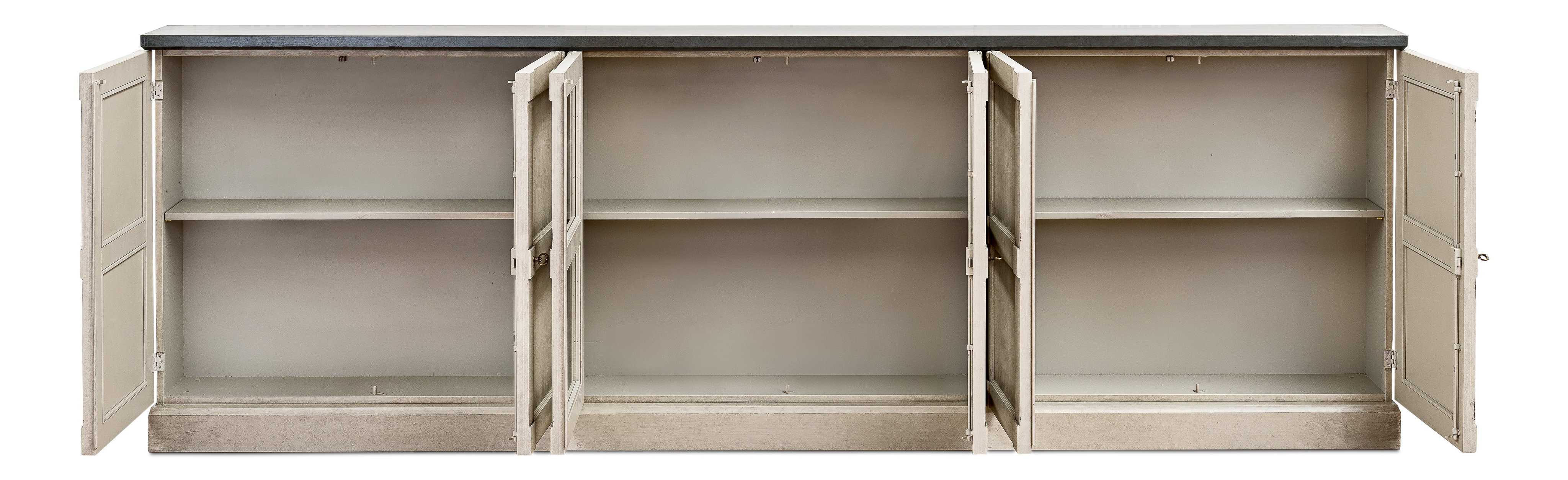Six Door Console,Washed Grey, Stone Grey by Sarreid | Decorilla