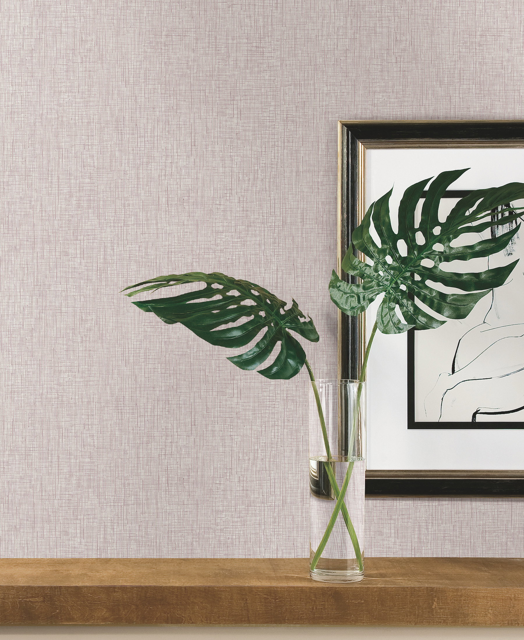 Threaded Silk Red Wallpaper by York Wall | Decorilla
